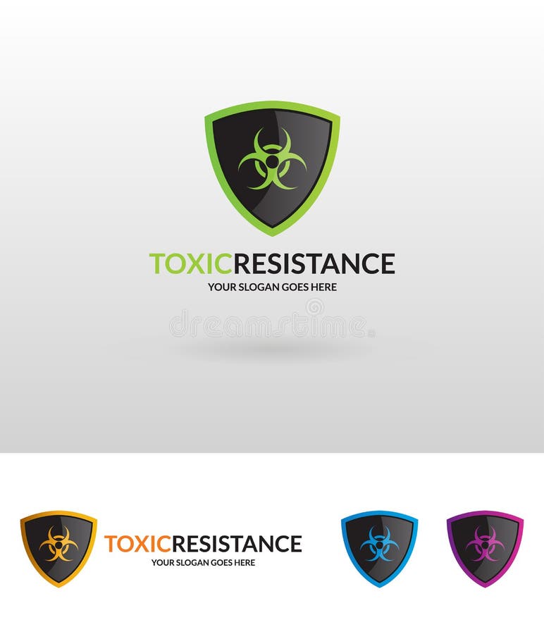 Logo Tossico Di Resistenza 4 Versioni Illustrazione Vettoriale ...