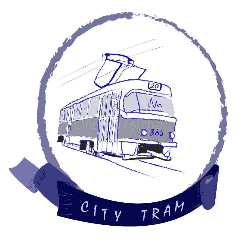 Logo with the tram stock vector. Illustration of shape - 69532847