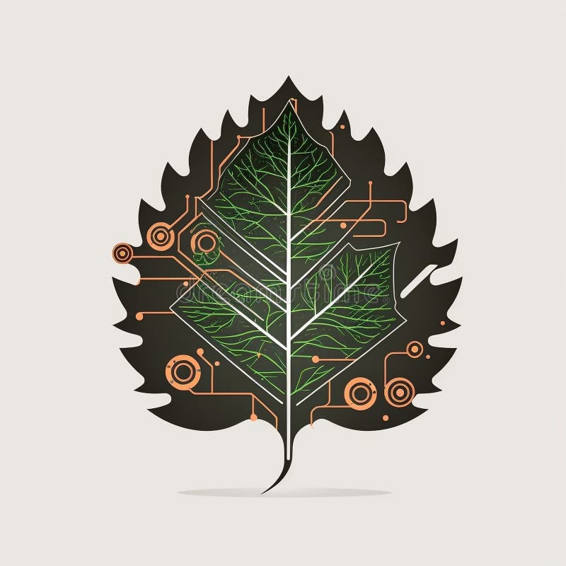 Circuitry Tree Branches Glow, Grounded in Technology, Representing ...