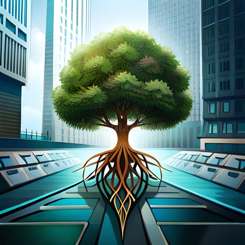 A Logo with Tree Roots and Compant about Wellness and Finance Stock ...