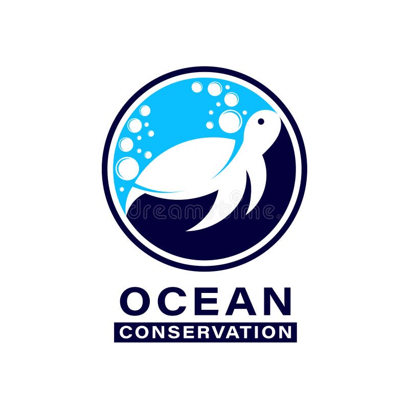 Modern and Luxury Style for Ocean Conservation Logo. with a Blue Turtle ...