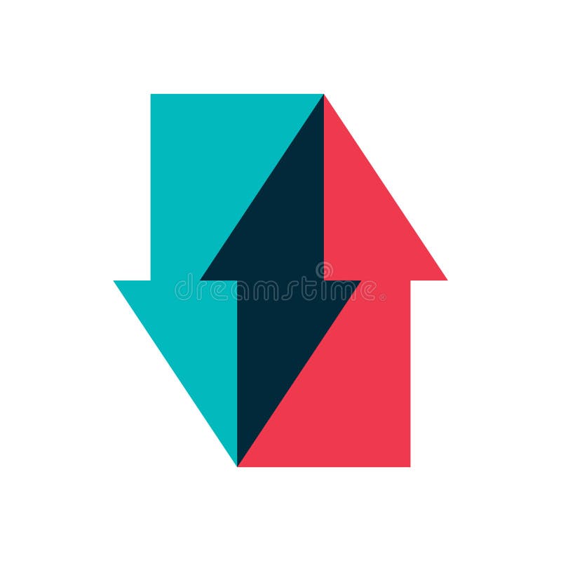Logo of Two Arrows, Indicating a Change in Direction of Movement with ...
