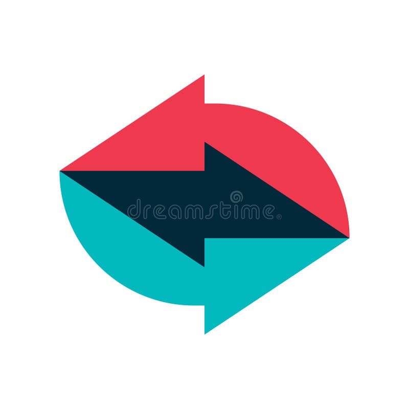 Logo of Two Arrows Moving in a Circle One after the Other with Overlap ...