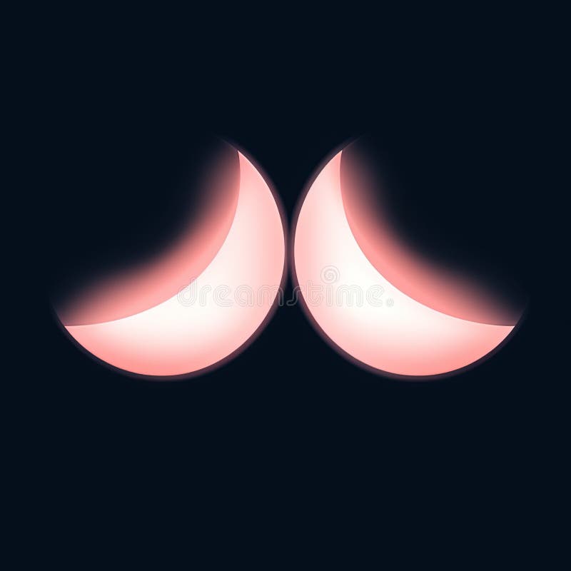 Logo of Two Half Shaped Moons. Generative AI Stock Illustration ...
