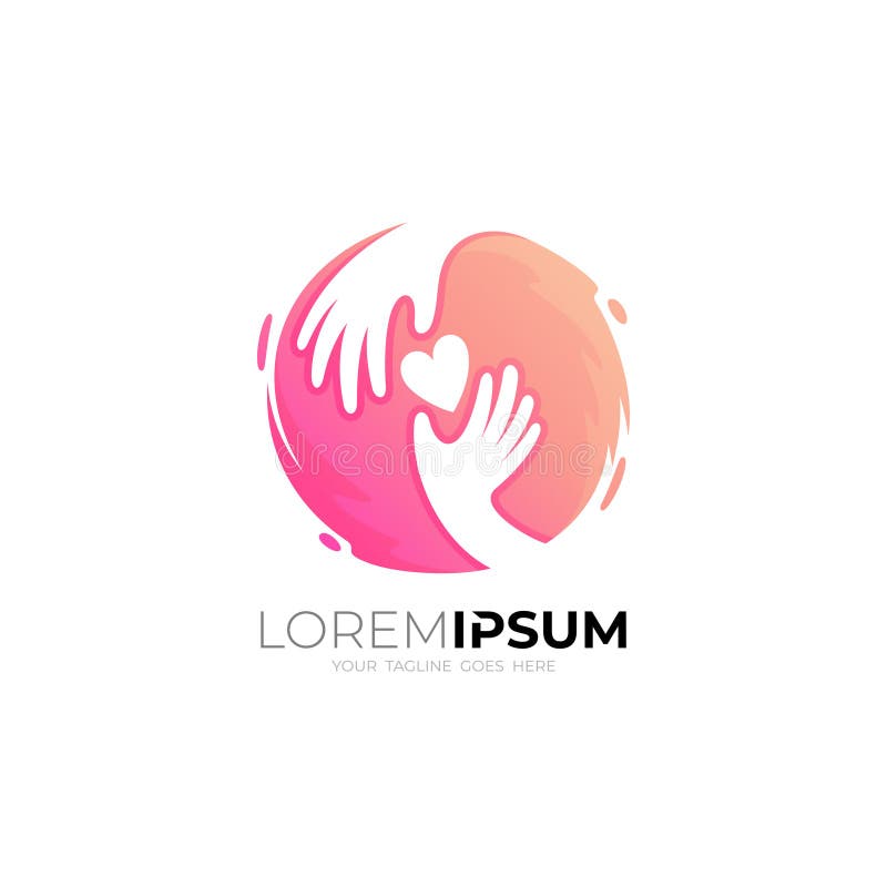 Logo of Two Hands Shaking, Icon of Love Stock Vector - Illustration of ...