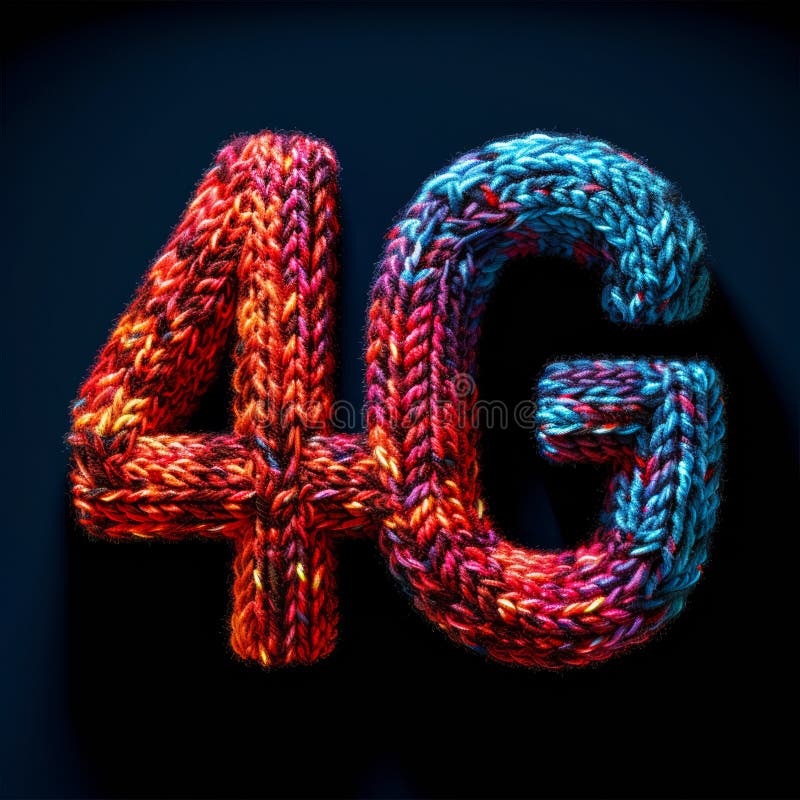 Logo of Two Letters "4G" in Knitted STYLE Stock Illustration ...