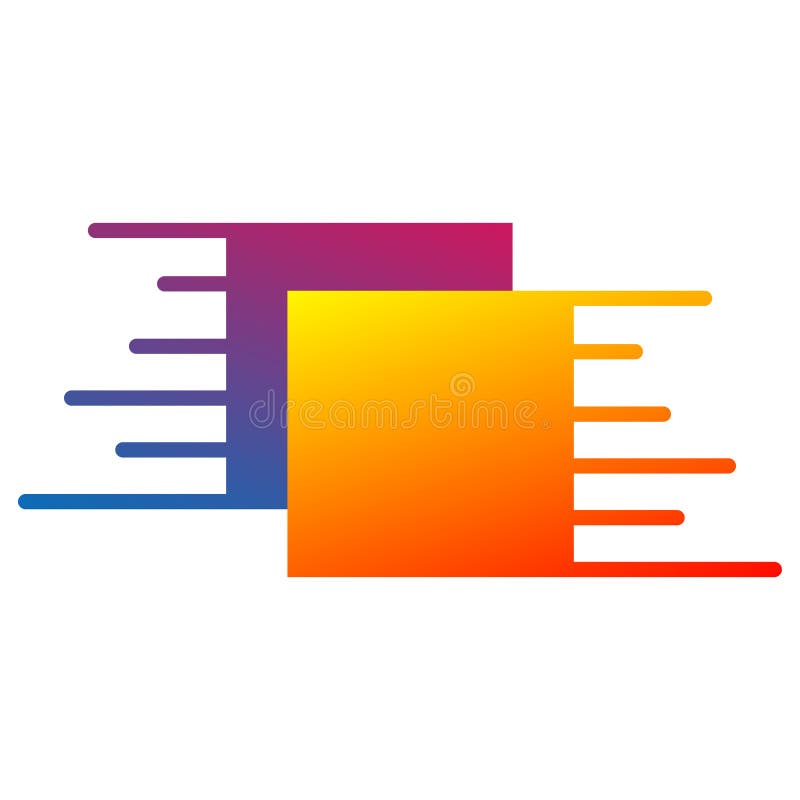 Logo with Two Squares with Motion Effect. Vector Stock Vector ...