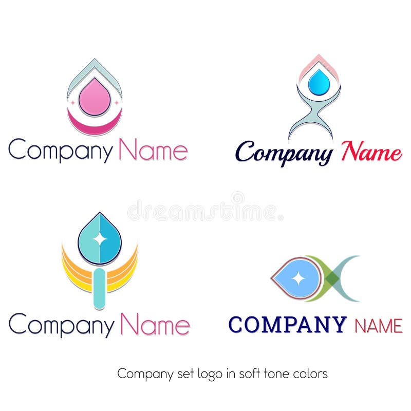 Logo Type Vector in Soft Tone Colors Stock Illustration - Illustration ...