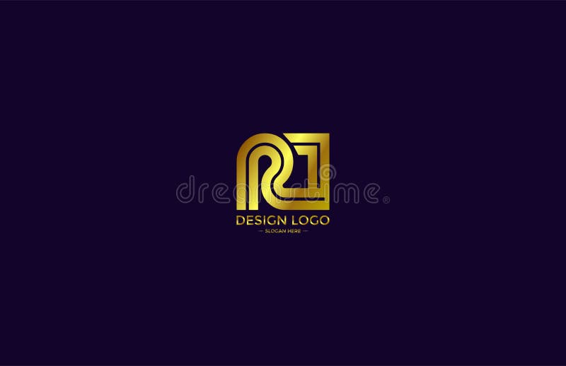 Logo Typography Initial Letter R1 Linear Monogram Font Stock ...