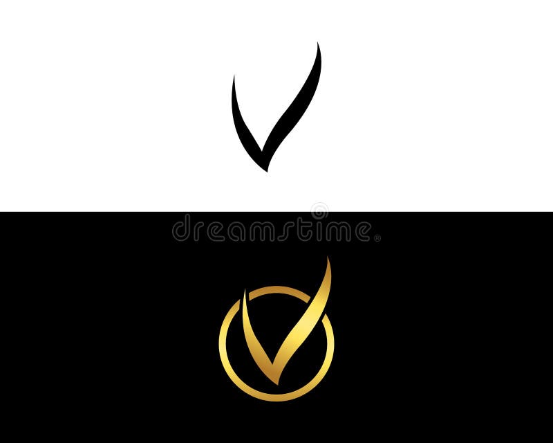 Logo V Letter V Logo Gold V Design Stock Photo - Image of vletter, idea ...