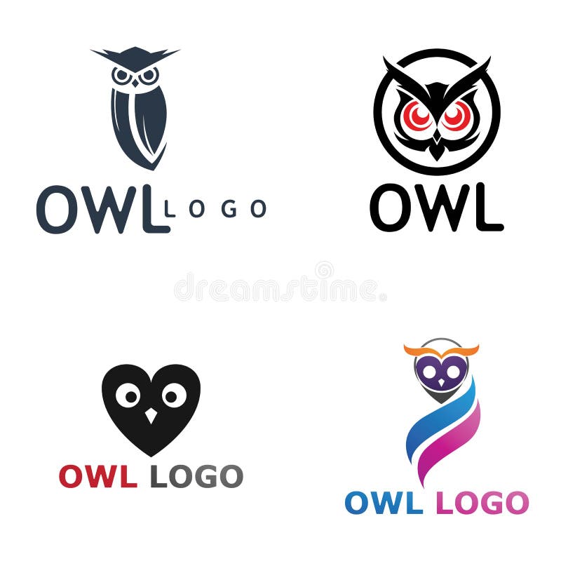 Logo Van De Uil En Symbool Van De Diervector Vector Illustratie ...