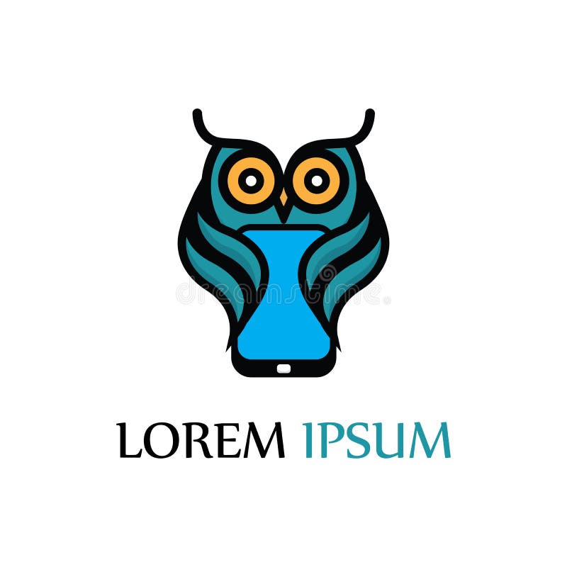 Logo Van De Uil En Symboolvector Stock Illustratie - Illustration of ...