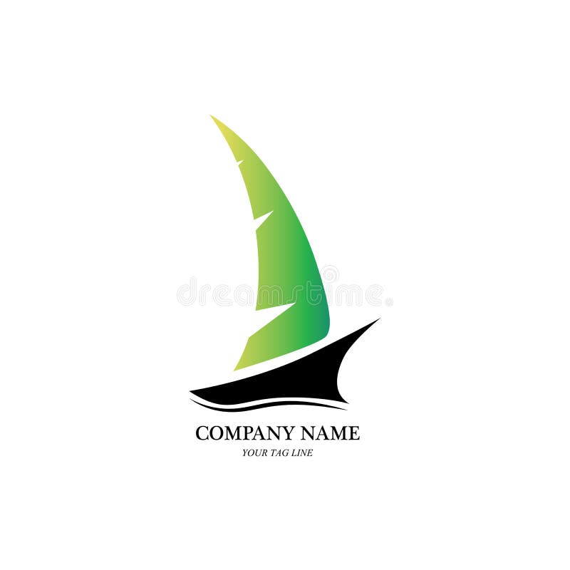 Logo Van Zeilboot En Symboolvector Stock Illustratie - Illustration of ...