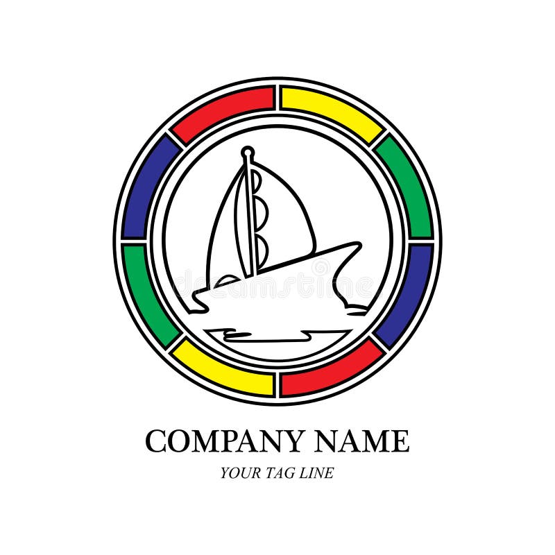 Logo Van Zeilboot En Symboolvector Stock Illustratie - Illustration of ...