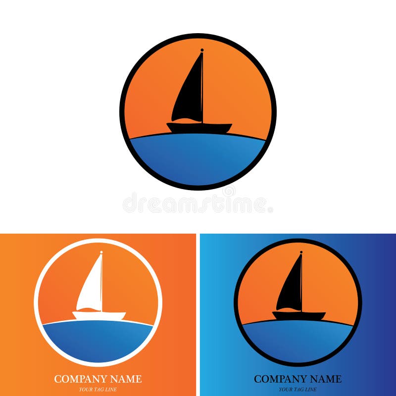 Logo Van Zeilboot En Symboolvector Stock Illustratie - Illustration of ...