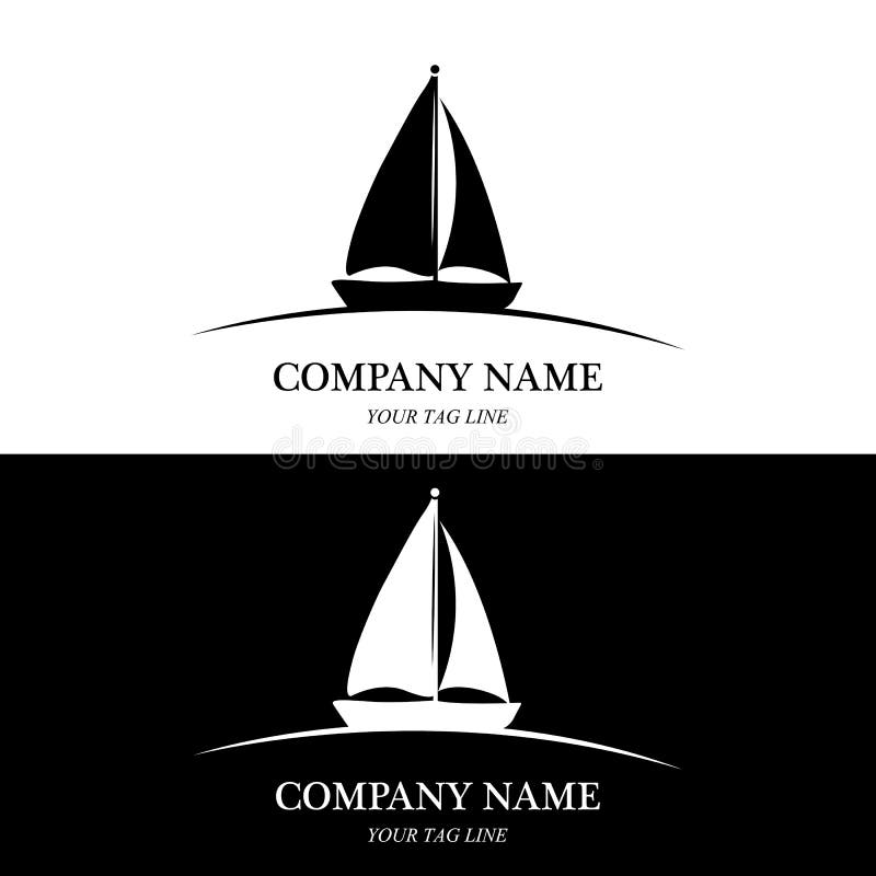 Logo Van Zeilboot En Symboolvector Stock Illustratie - Illustration of ...