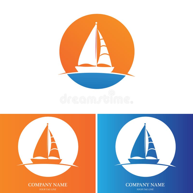 Logo Van Zeilboot En Symboolvector Stock Illustratie - Illustration of ...