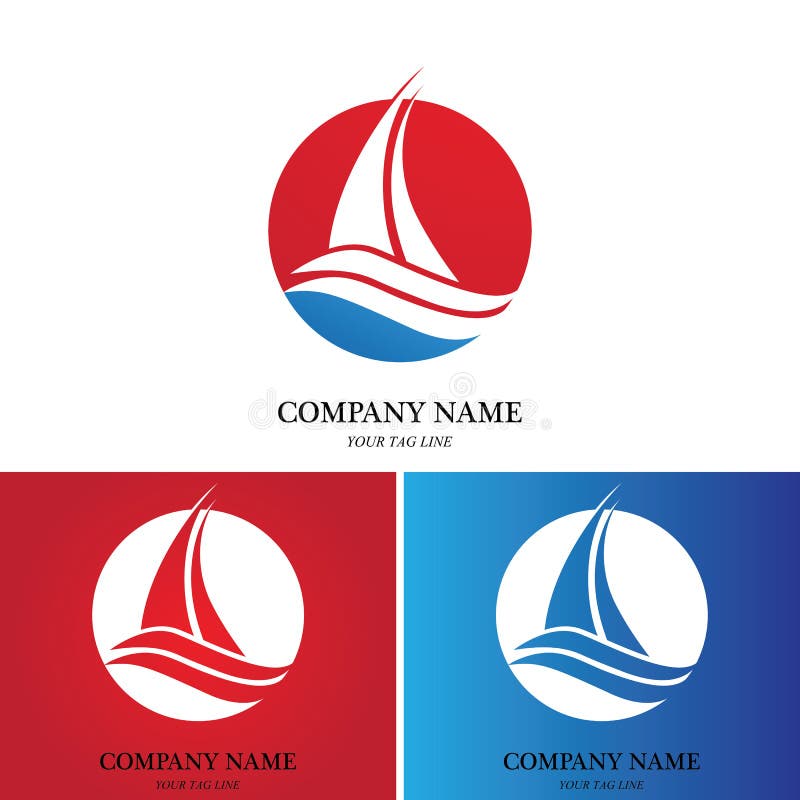 Logo Van Zeilboot En Symboolvector Stock Illustratie - Illustration of ...