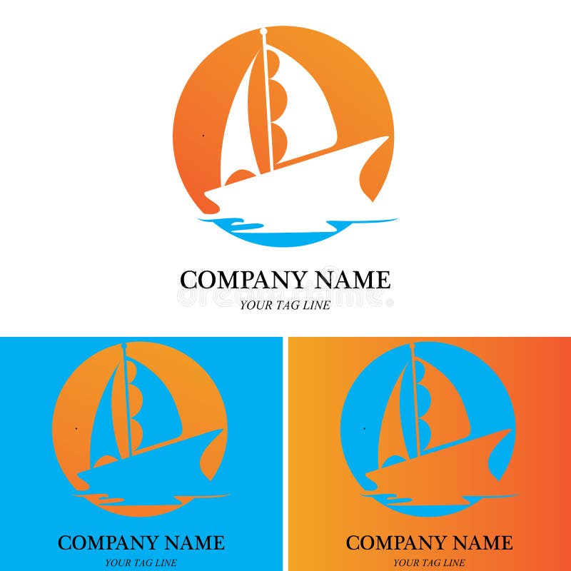Logo Van Zeilboot En Symboolvector Stock Illustratie - Illustration of ...