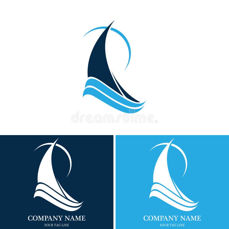 Logo Van Zeilboot En Symboolvector Stock Illustratie - Illustration of ...