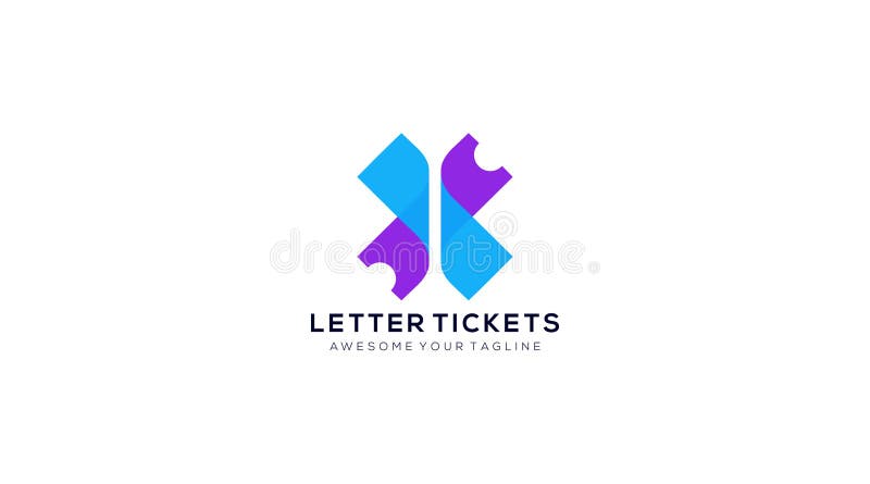 Letter X Tickets Logo Design Vector Template Stock Illustration ...