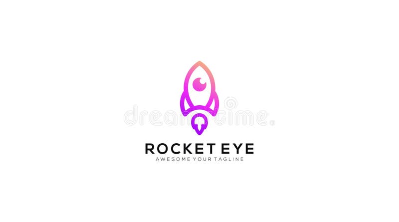Vector Eye and Rocket Logo Combination Logo Design Stock Illustration ...