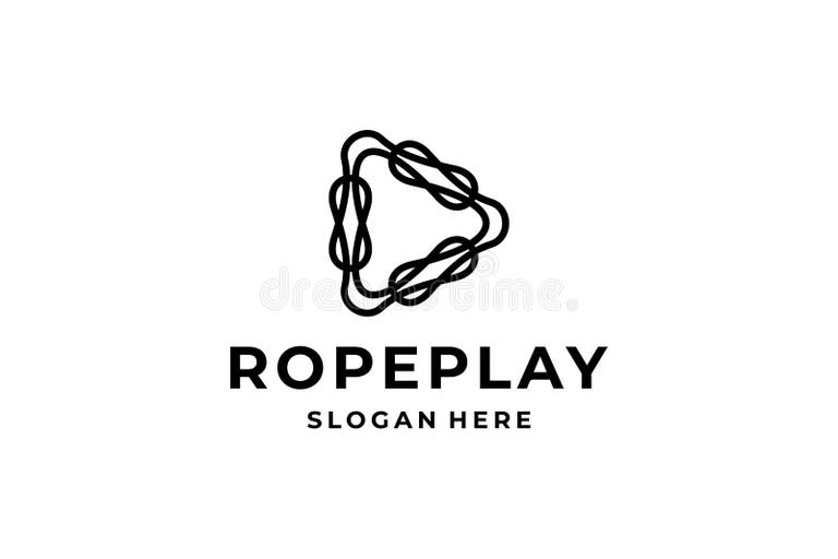 Black Creative Rope Play Logo Stock Vector - Illustration of thread ...