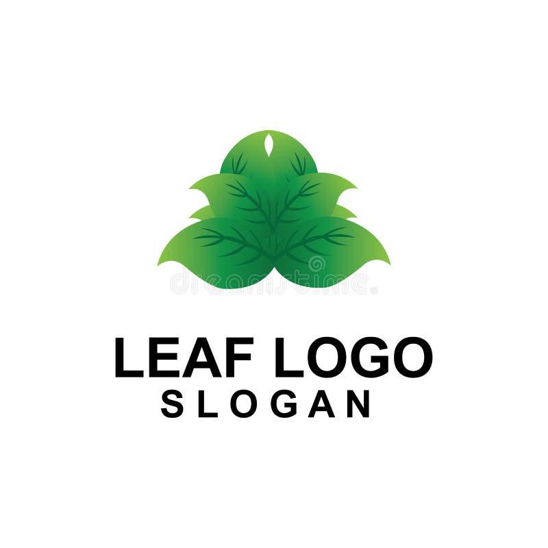 Logo Vector Icono Hoja Verde Simple Stock de ilustración - Ilustración ...