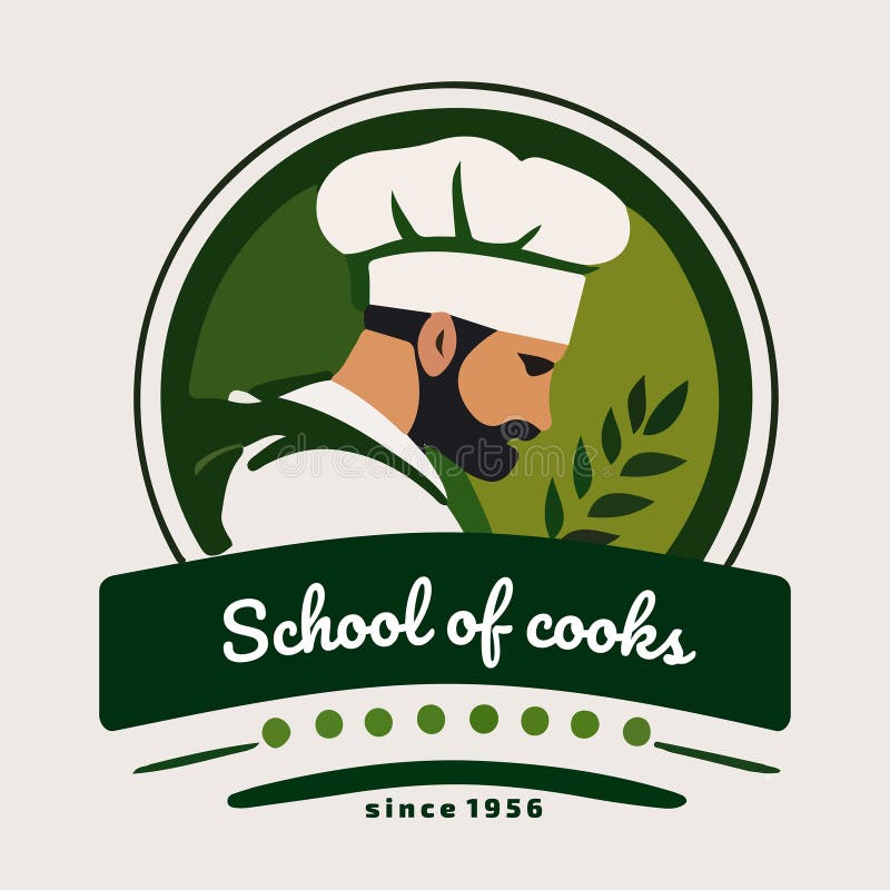 Logo Vector Image. Chef in a Frame and Text - School of Cooks Stock ...