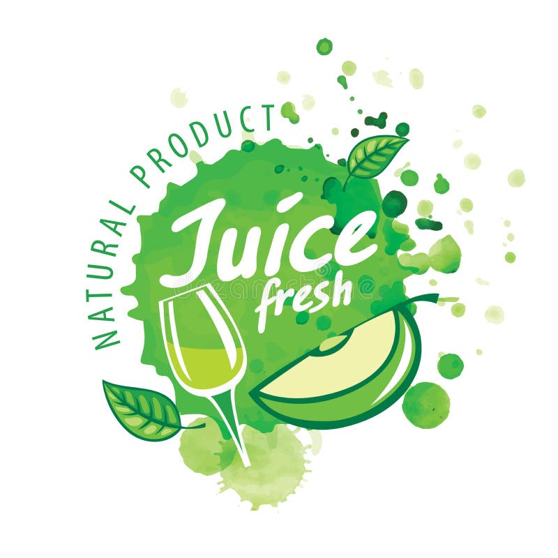 Logo Vectorial Salpicado De Zumo Verde De Manzana Sobre Fondo Blanco ...