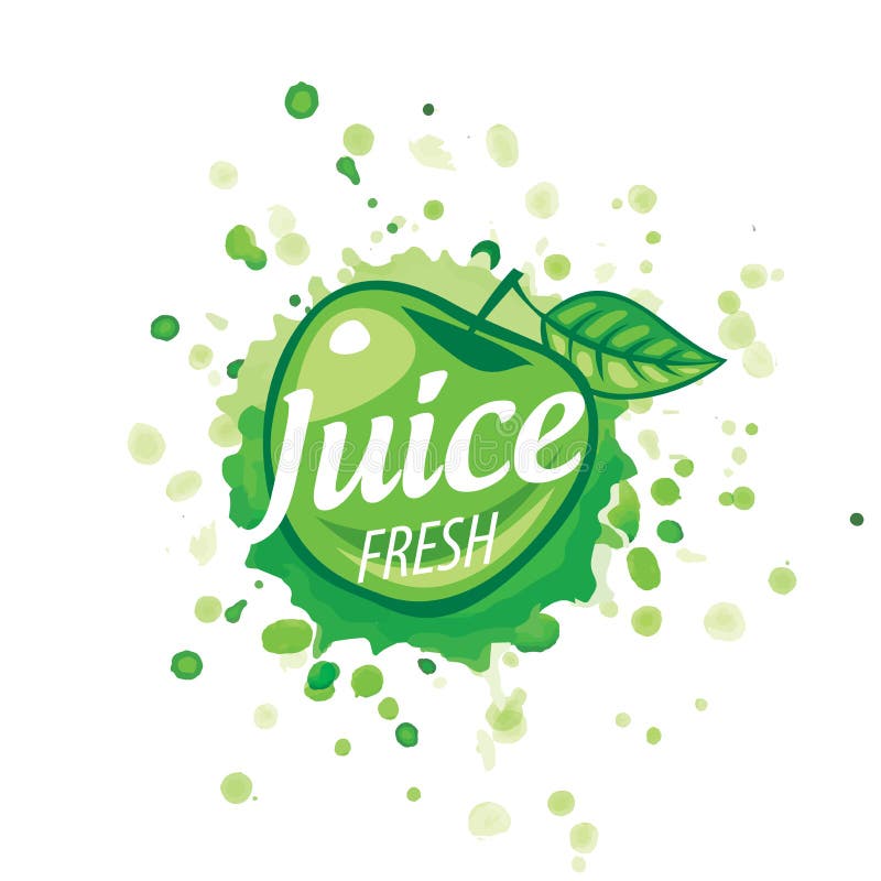 Logo Vectorial Salpicado De Zumo Verde De Manzana Sobre Fondo Blanco ...