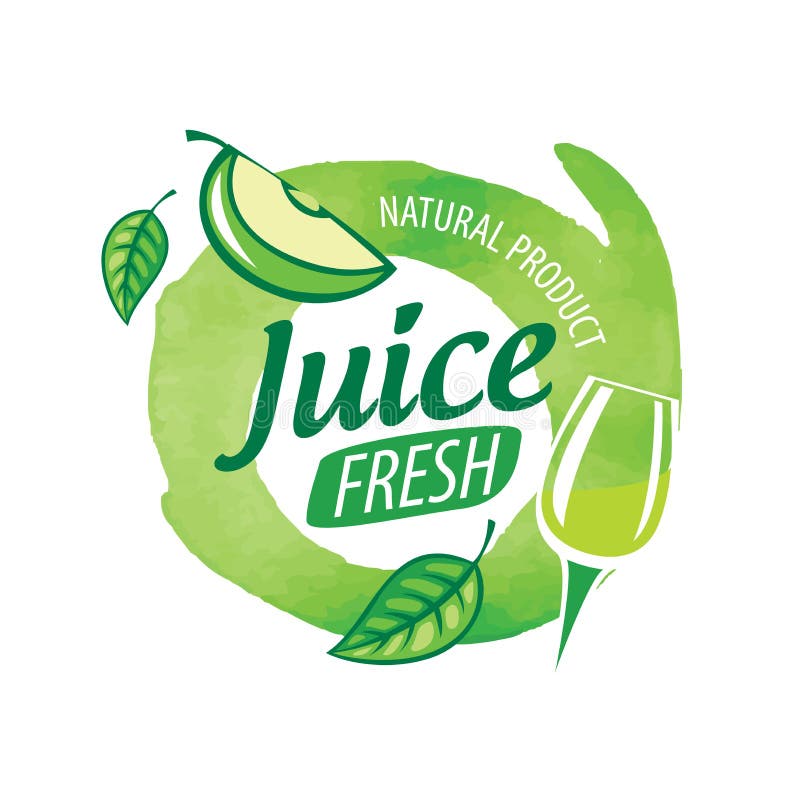 Logo Vectorial Salpicado De Zumo Verde De Manzana Sobre Fondo Blanco ...