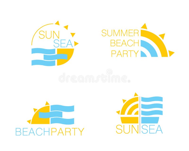 Logo Vectoriel Du Soleil Et De La Mer Illustration de Vecteur ...