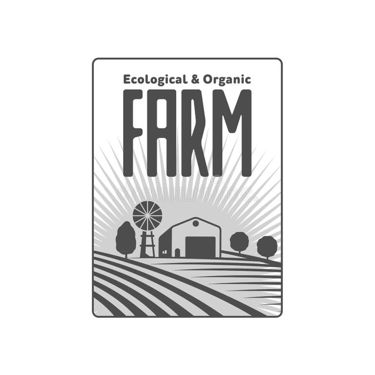 Logo Vertical De Fireld De Ferme, Insigne, Conception De Label ...