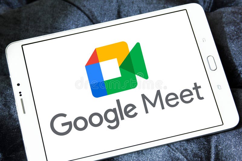 Google Meet app logo editorial photography. Image of audio - 298575822