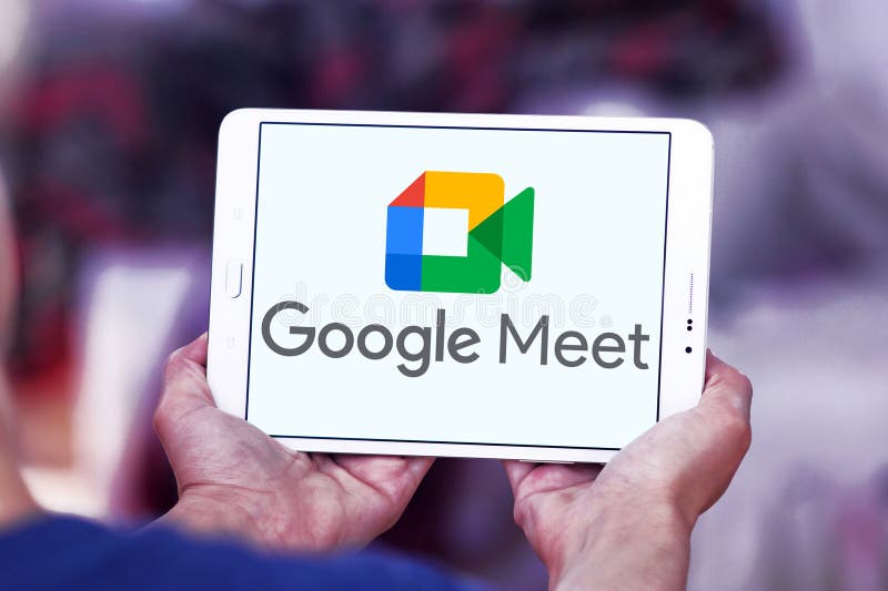 Google Meet app logo editorial stock photo. Image of communications ...