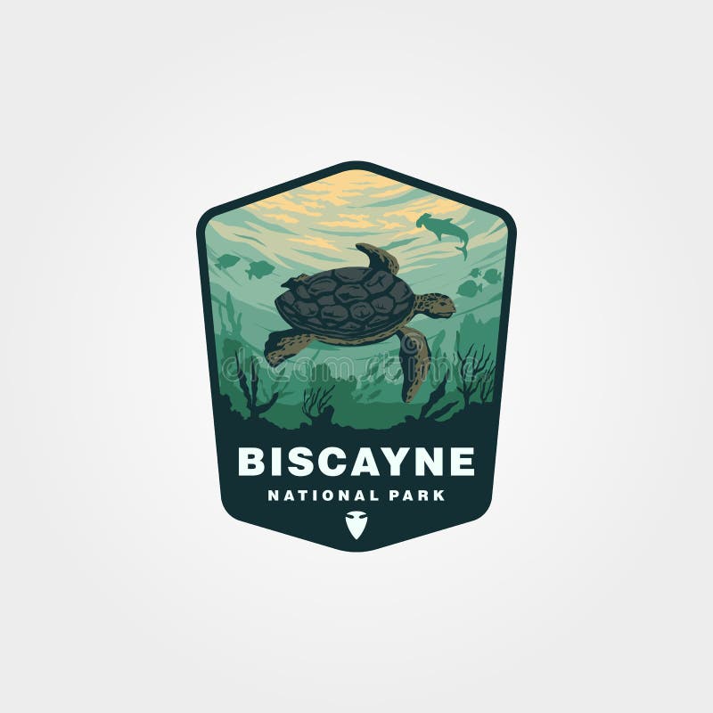 Logo Vintage Du Parc National De Biscayne Illustration Logo Vintage ...