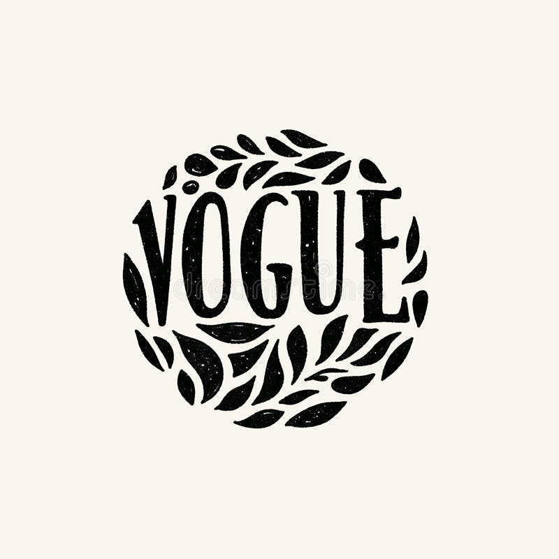 The Logo for Vogue is a Black and White Circle with a Leafy Border. the ...