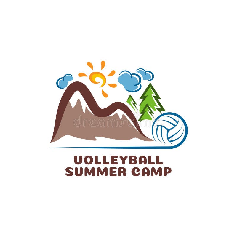 Logo Volleyball Summar Camp. Fun Cartoon Logo. Stock Vector ...