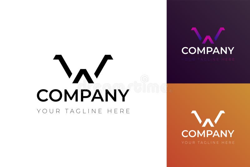 W Letter Logo for Business in Different Concept, Company Startup or ...