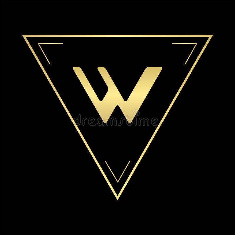 Logo W Company Gold Letter Logo Design with Simple Style Stock Vector ...