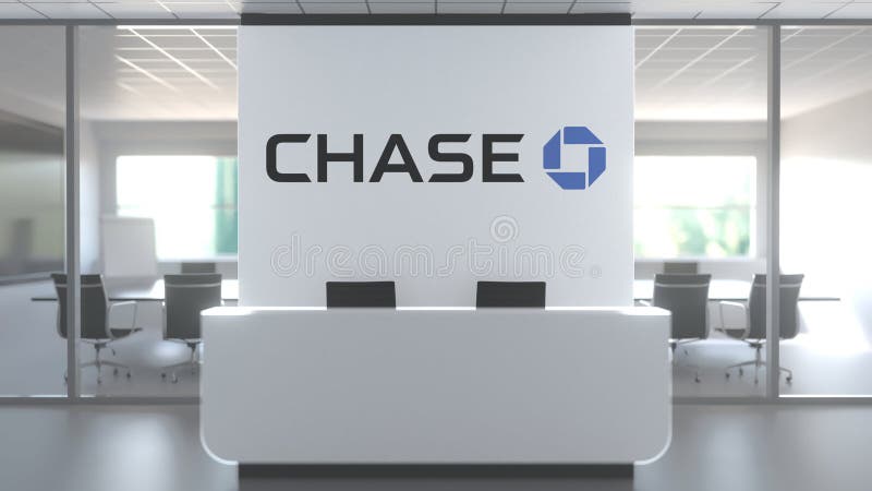 CHASE Logo Above Reception Desk in the Modern Office, Editorial ...