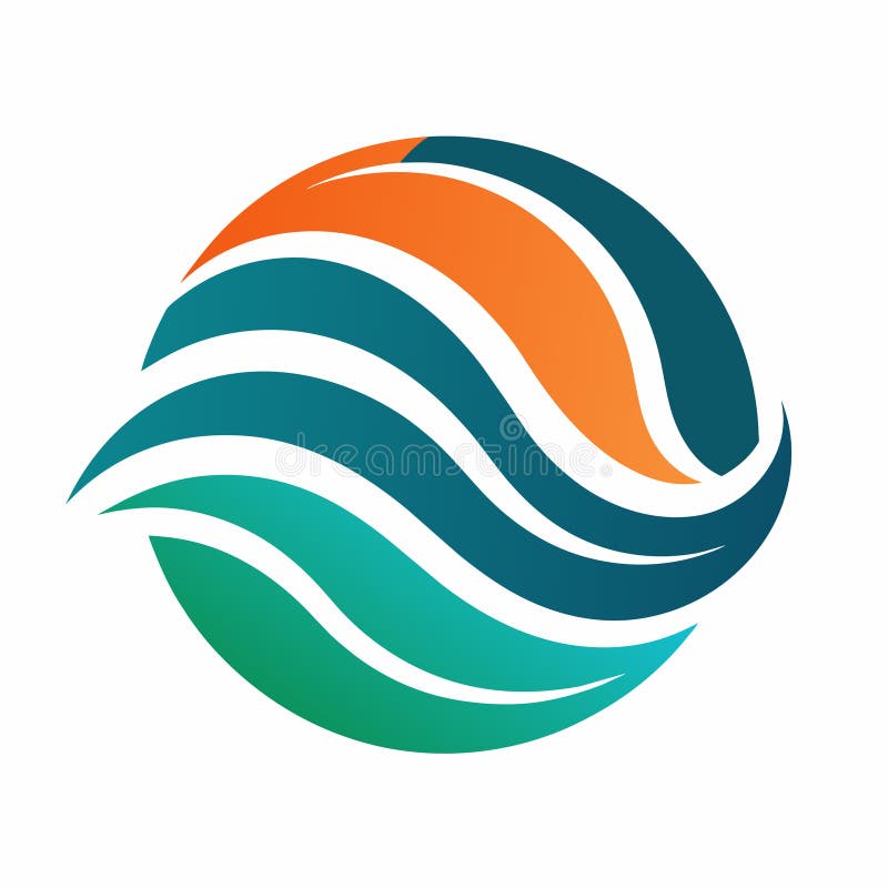 Logo for a Water Company with an Abstract Wave Pattern Symbolizing ...
