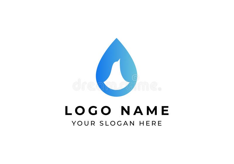 Logo Water Drop and Bird Head, Logo Purify Fresh Water Logo Concept ...