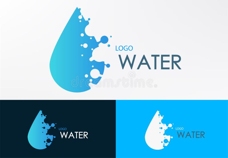 Logo Water Liquid with Dot Design Stock Vector - Illustration of clear ...