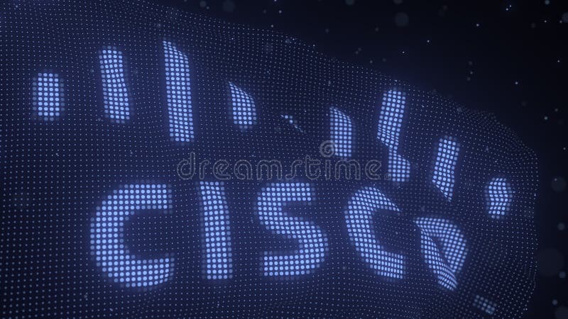 CISCO Logo on a Waving Digital Flag, Looping 3d Animation Stock Footage ...