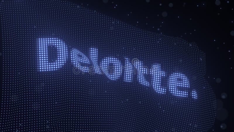 DELOITTE Logo on a Waving Digital Flag, Editorial 3d Rendering ...