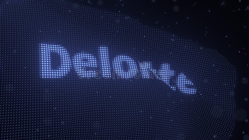DELOITTE Logo on a Waving Digital Flag, Looping 3d Animation Stock ...