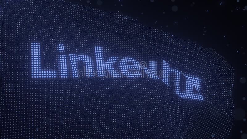 LINKEDIN Logo on a Waving Digital Flag, Looping 3d Animation Stock ...