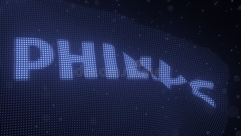 PHILIPS Logo on a Waving Digital Flag, Looping 3d Animation Stock Video ...